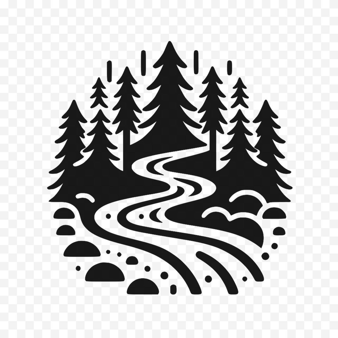 Stream SVG - Nature Clipart, Black Silhouette, Cricut File, Vector ...