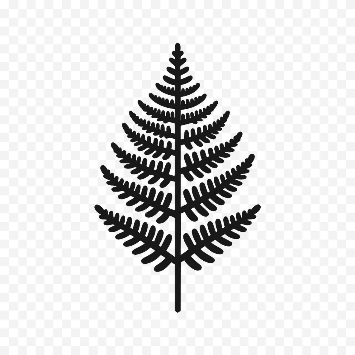 Fern SVG - Botanical Clipart, Black Silhouette, Cricut File, Vector ...