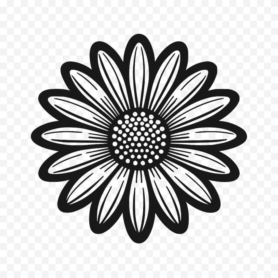 Daisy SVG Clipart - Floral Theme, Black Silhouette, Cricut File, Vector ...