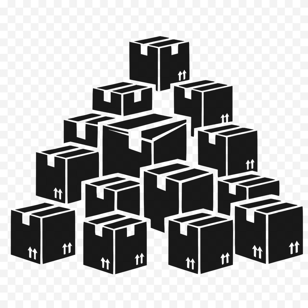 Moving Boxes SVG Relocation Clipart, Black Silhouette, Cricut File ...