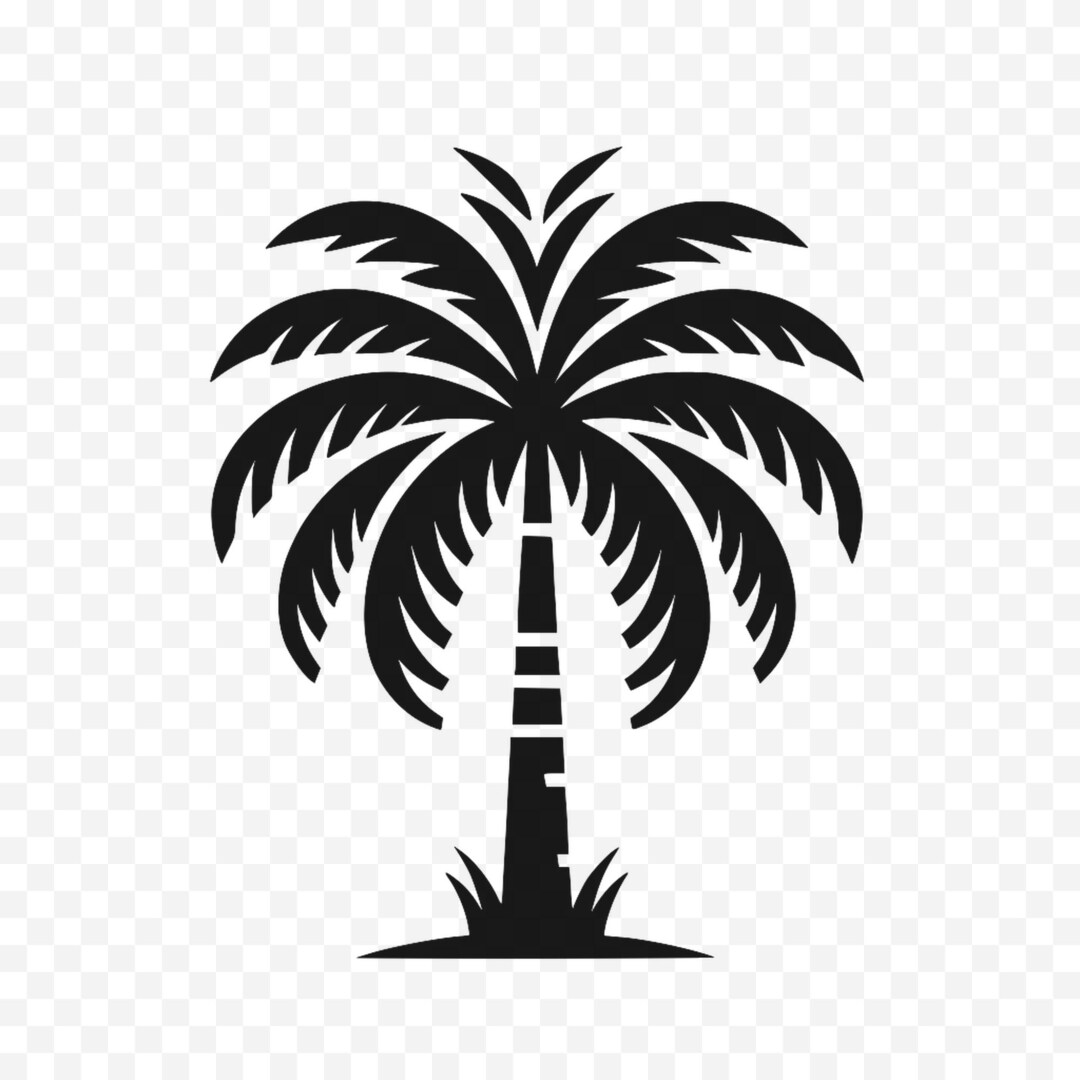 Palm Tree SVG Tropical Clipart, Black Silhouette, Cricut File, Vector ...