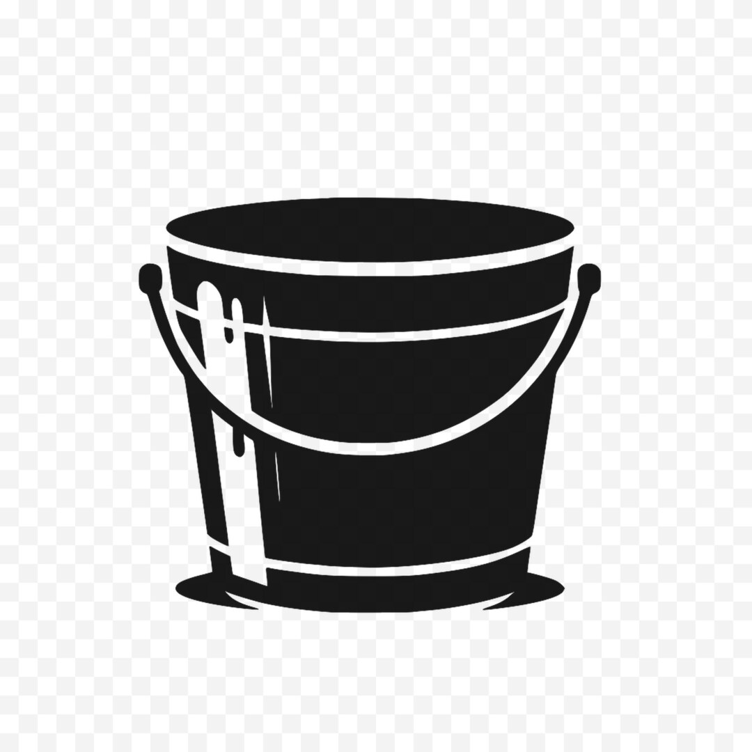 Bucket SVG Tool Clipart, Black Silhouette, Cricut File, Vector ...