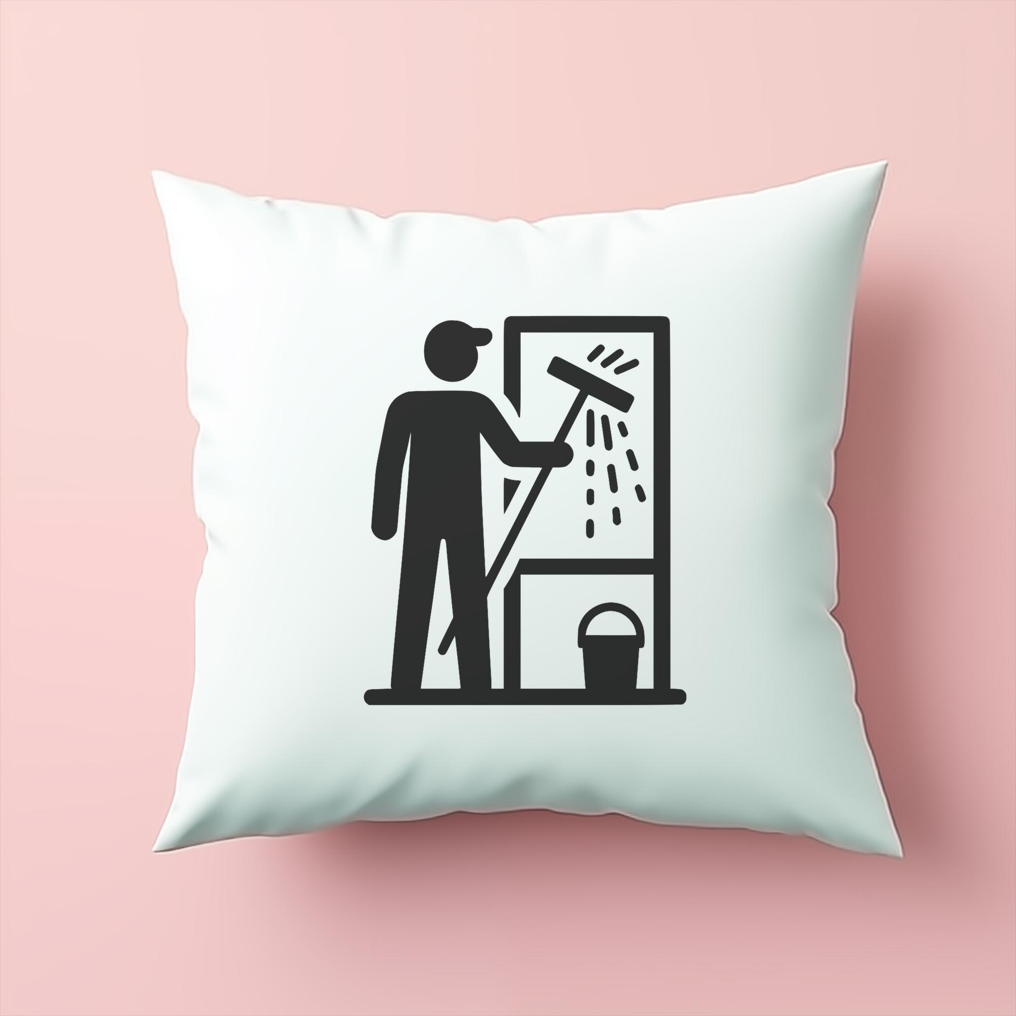 Window Washer SVG - Cleaning Services Clipart, Black Silhouette, Cricut ...