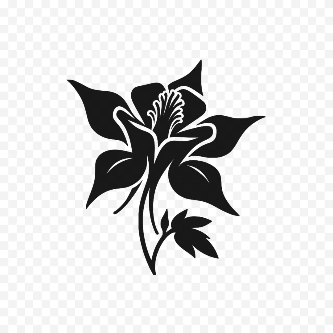 Columbine Flower SVG - Botanical Clipart, Black Silhouette, Cricut File ...