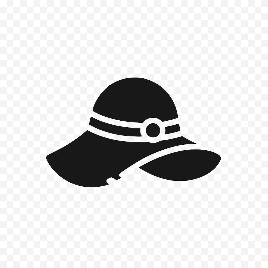 Sun Hat SVG Summer Clipart, Black Silhouette, Cricut File, Vector ...