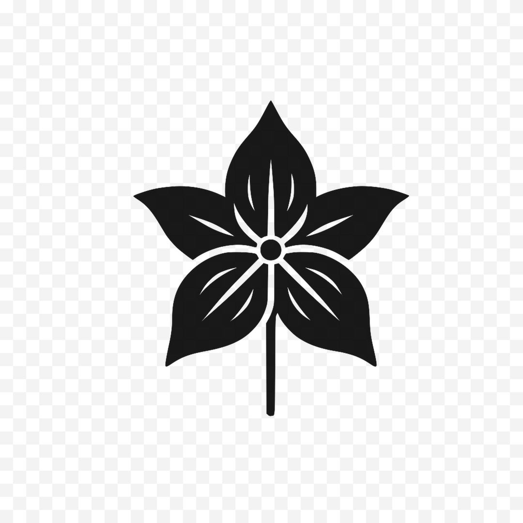 Trillium Flower SVG - Floral Clipart, Black Silhouette, Cricut File ...