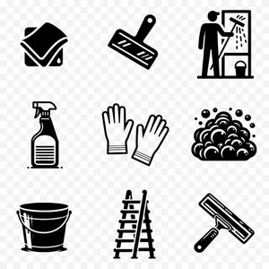 Window Cleaning SVG Bundle Clipart Collection, Black Silhouette, Cricut ...