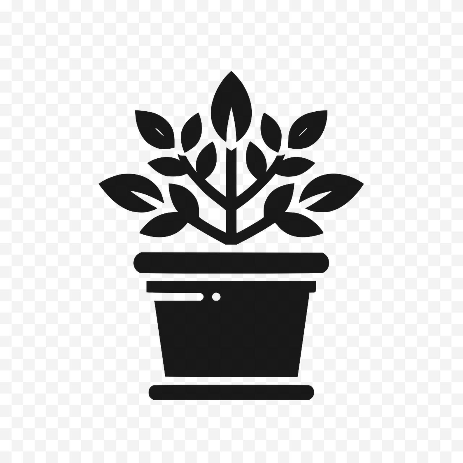 Plant Pot SVG - Gardening Clipart, Black Silhouette, Cricut File ...