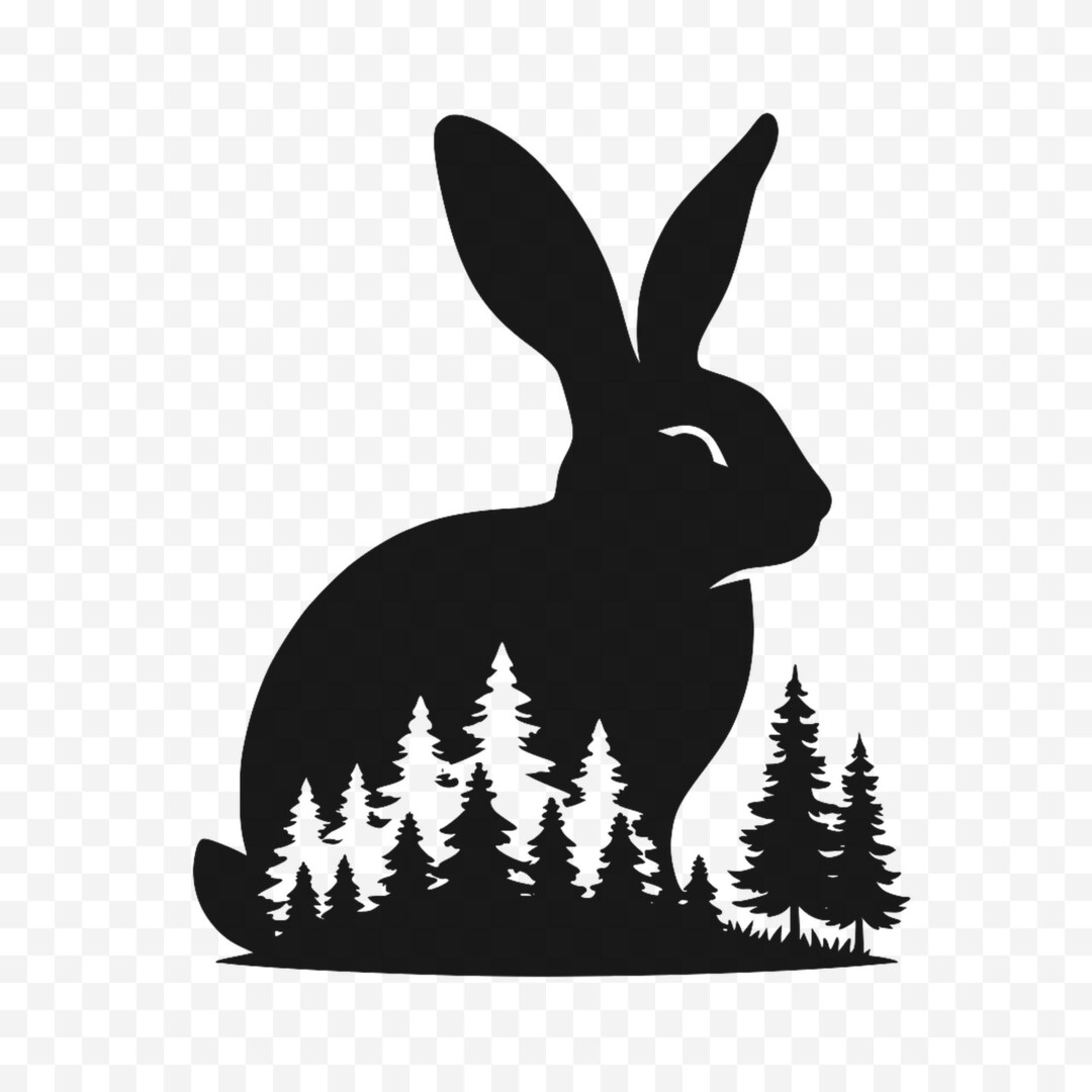 Rabbit SVG - Animal Clipart, Black Silhouette, Cricut File, Vector ...