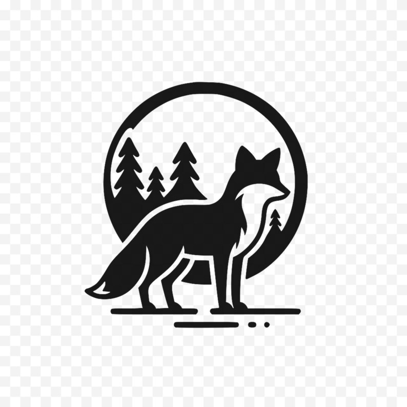 Fox SVG Wildlife Clipart, Black Silhouette, Cricut File, Vector ...