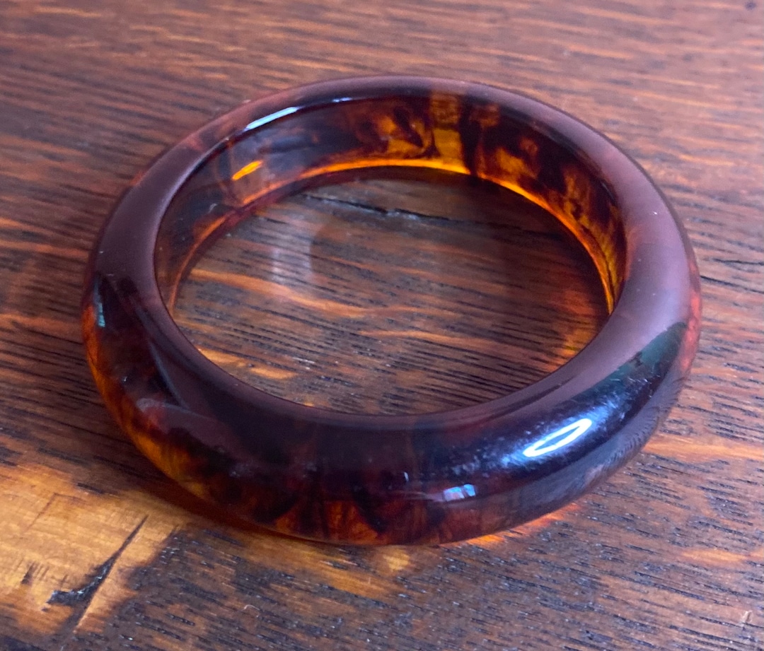 60s Circular Faux Tortoiseshell Plastic Bangle - Etsy