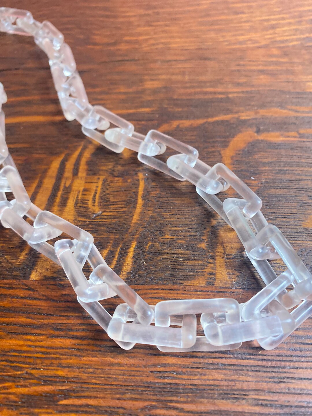 60s Transparent Chunky Plastic Chain Necklace - Etsy