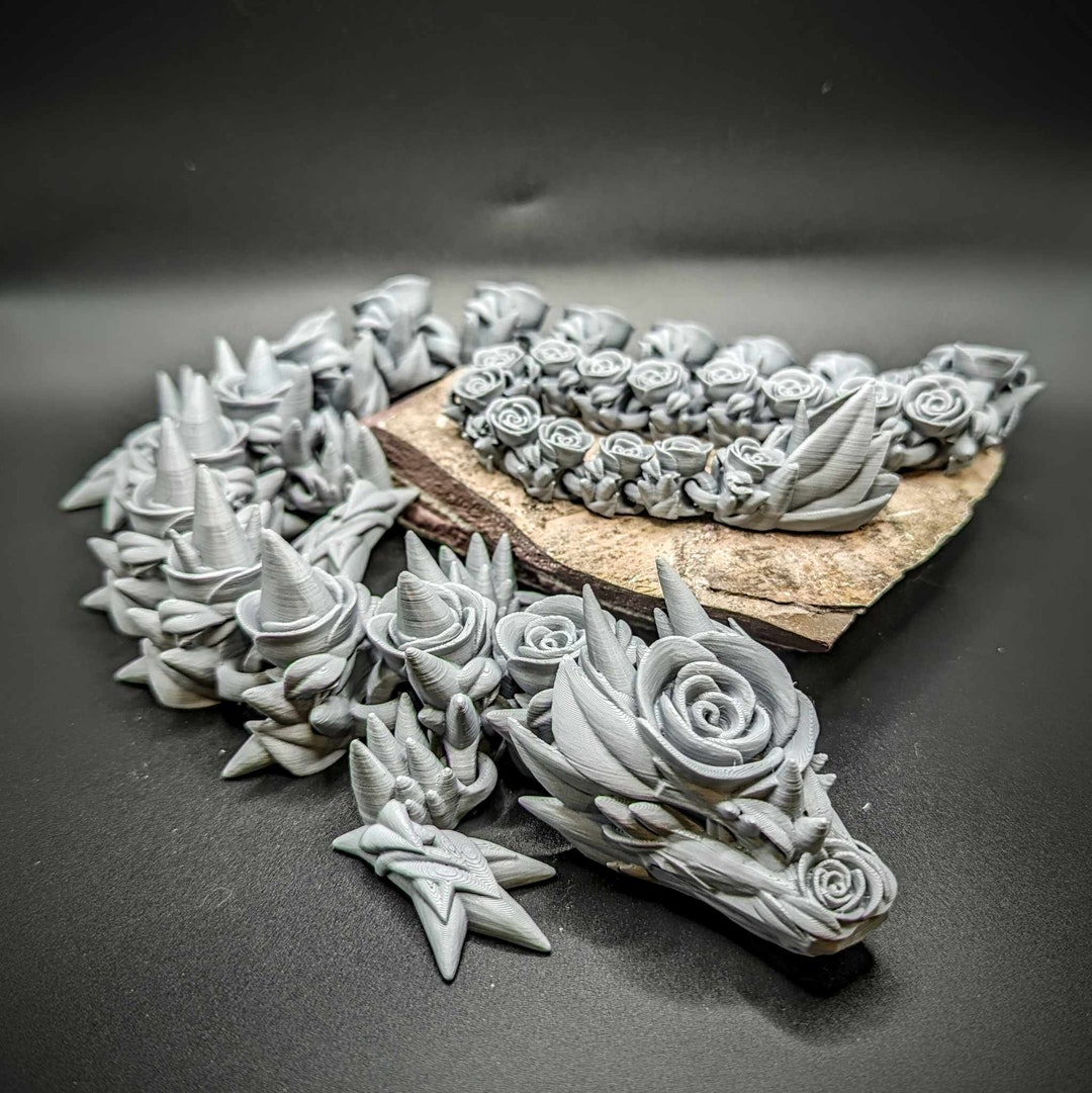 3D Printed Rose Dragon - Basic Colors - Etsy