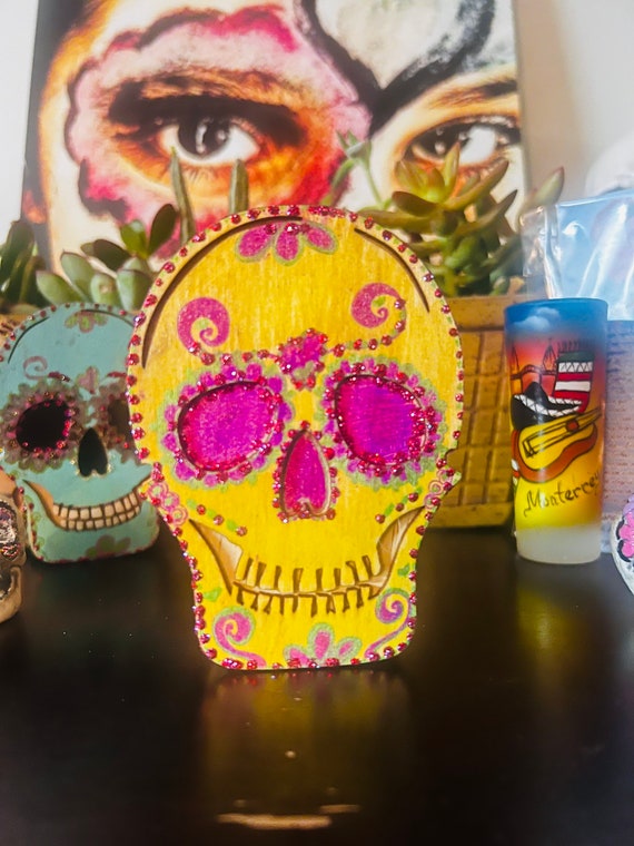 Day of the Dead Dia De Los Muertos Wooden Sugar Skull Calavera - Etsy
