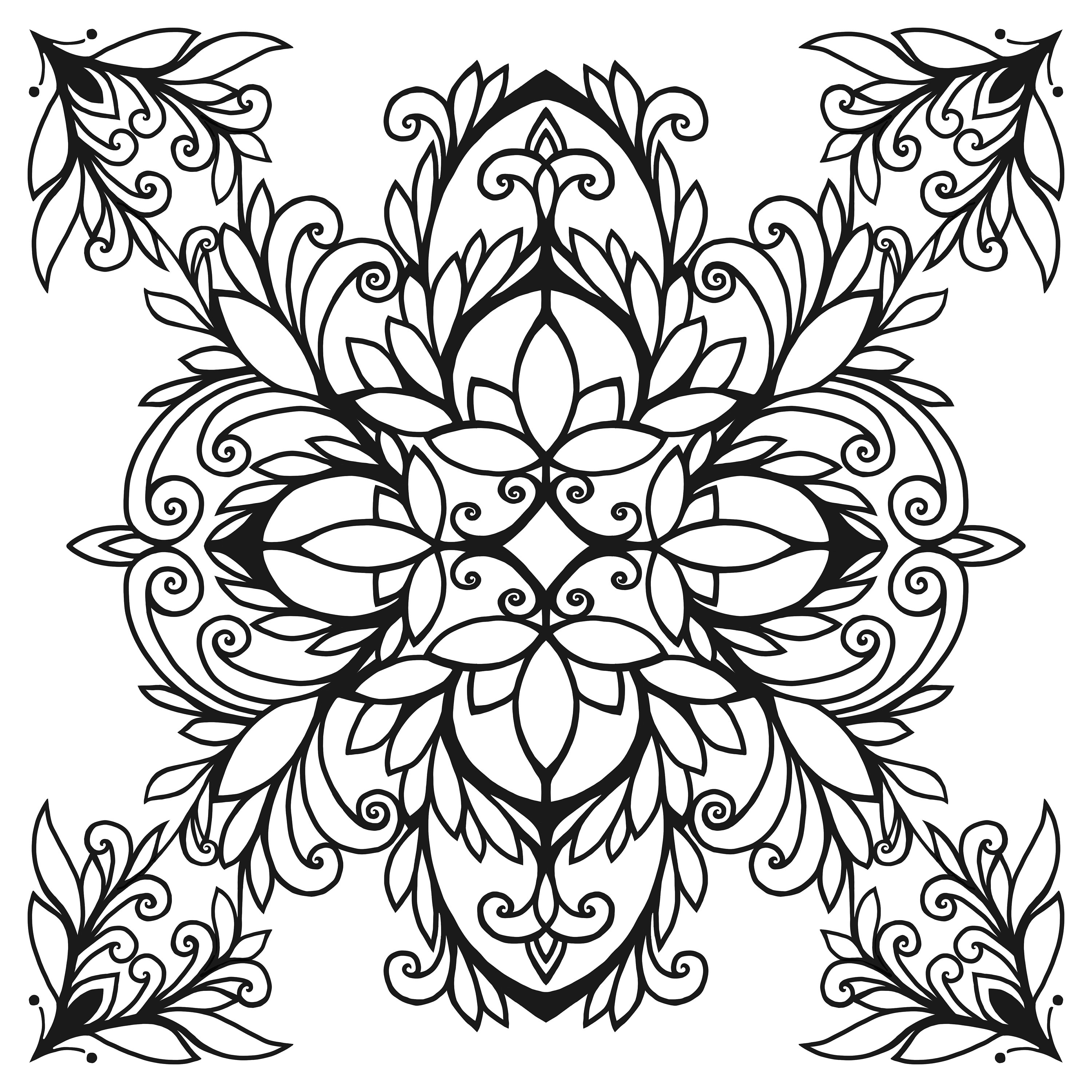 Mandala Abstract Coloring Page Adult Coloring Book Printable Instant ...