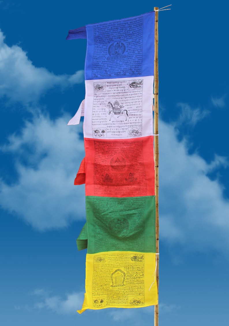 Vertical Flag Pole Tibetan Buddhist Prayer Flags Poly LARGE - Etsy