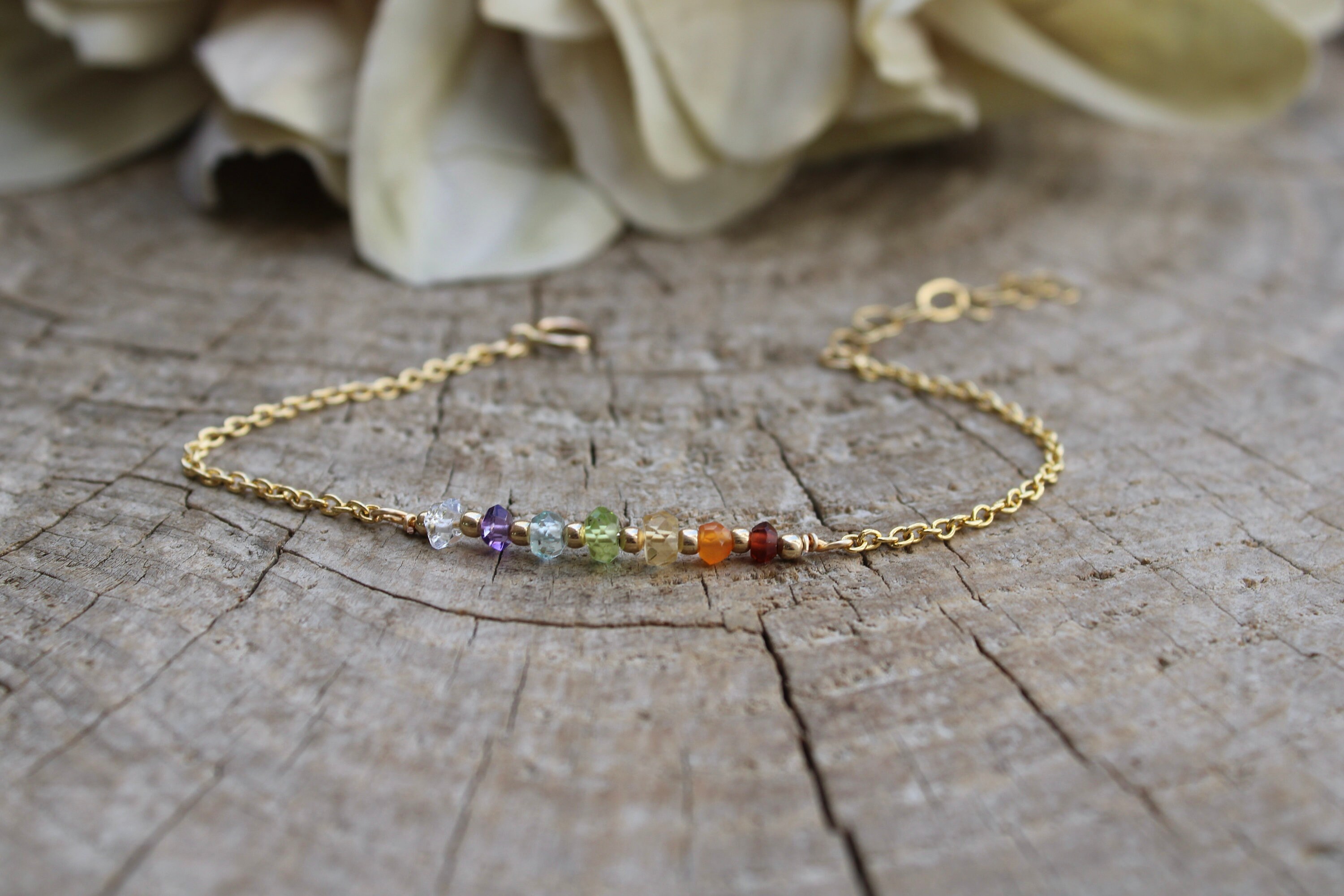 7 chakra bracelet. Real stone 7 chakra. Dainty 7 chakra bracelet ...