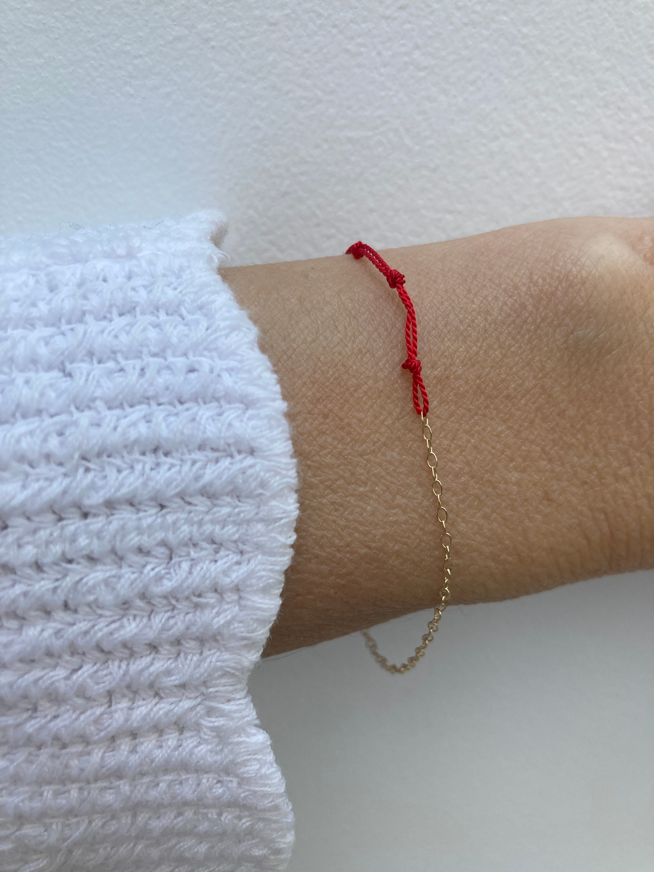 Red string bracelet. Red string of fate bracelet. Red string silk ...
