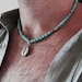 Mens Beaded Necklace. Mens Cowrie Shell Necklace. Mens Turquoise ...