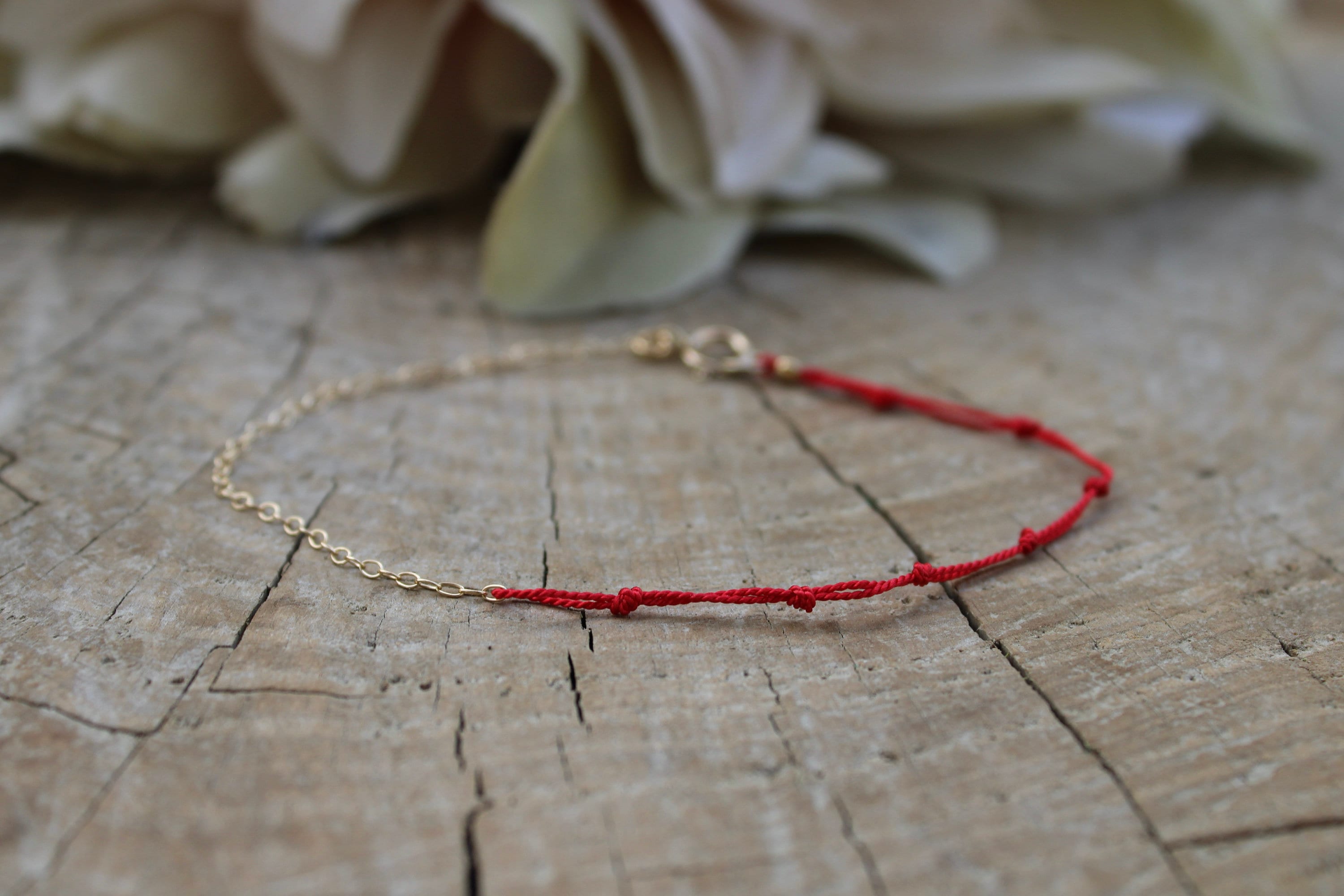 Red string bracelet. Red string of fate bracelet. Red string silk ...