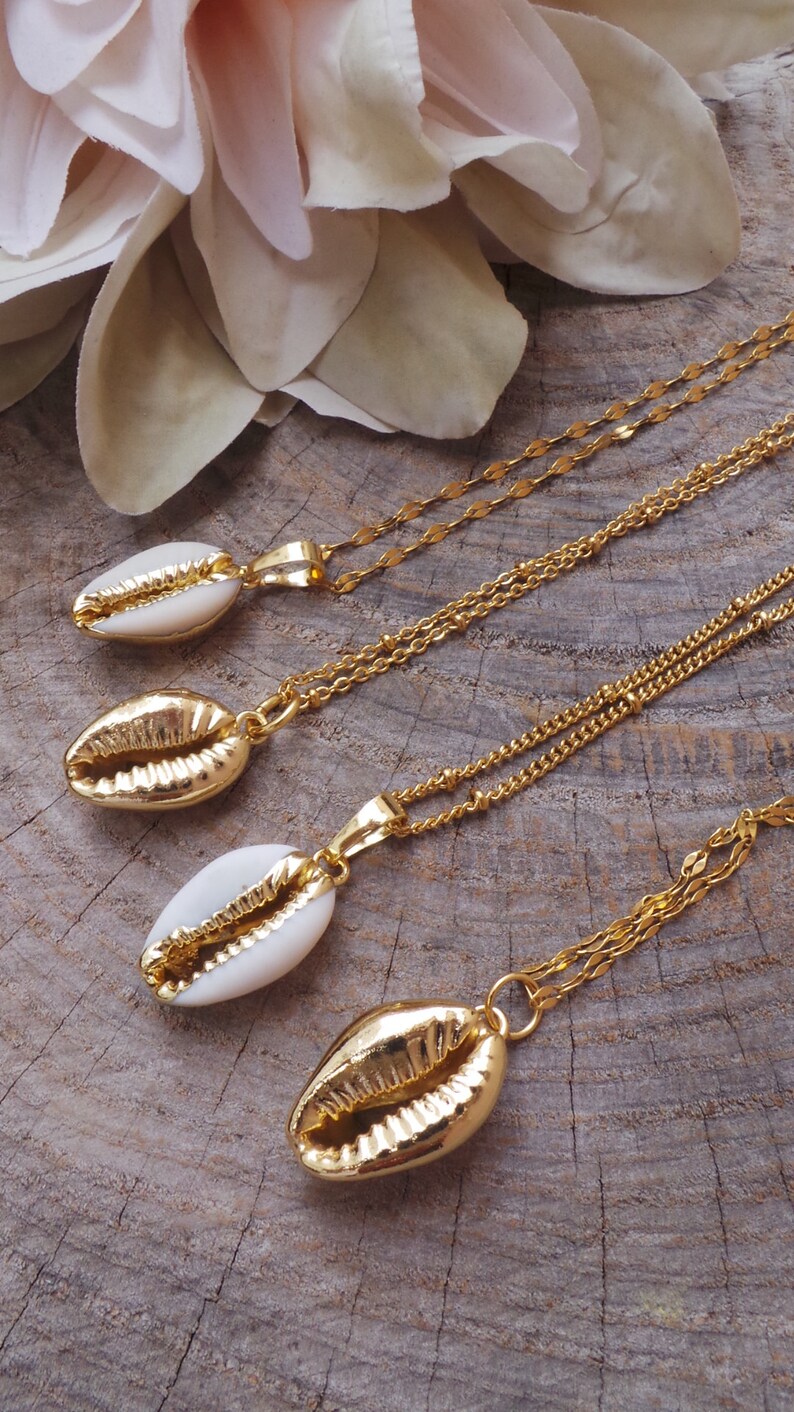 Cowrie Shell Necklace. Shell Necklace. 24k Gold Plated Cowrie - Etsy