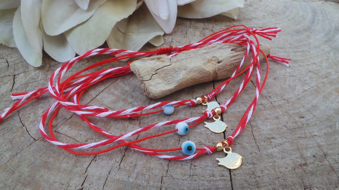 March Bracelet. Greek March Bracelet. Martaki. Evil Eye Bracelet ...