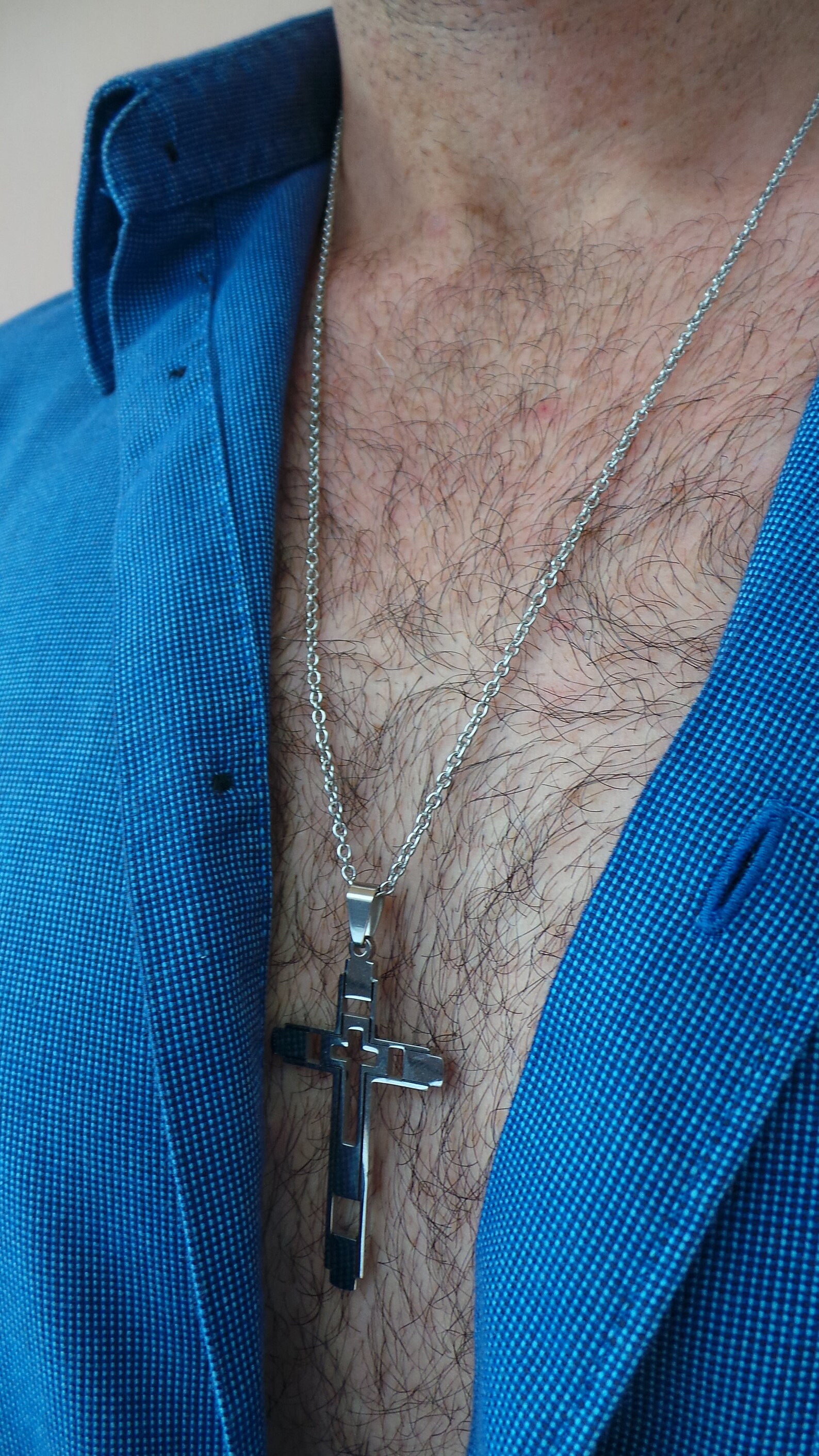 Mens Necklace. Men's Crucifix. Men's Stainless Steel - Etsy UK