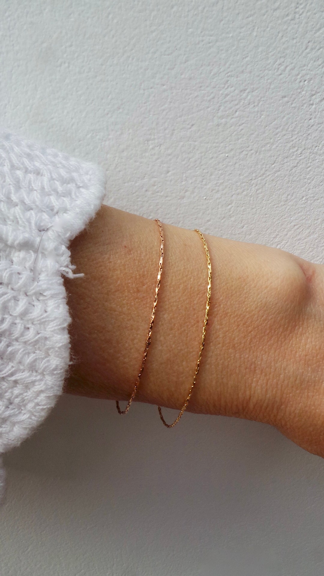 Minimalist Bracelet. Thin Chain Bracelet. Dainty Gold Filled - Etsy