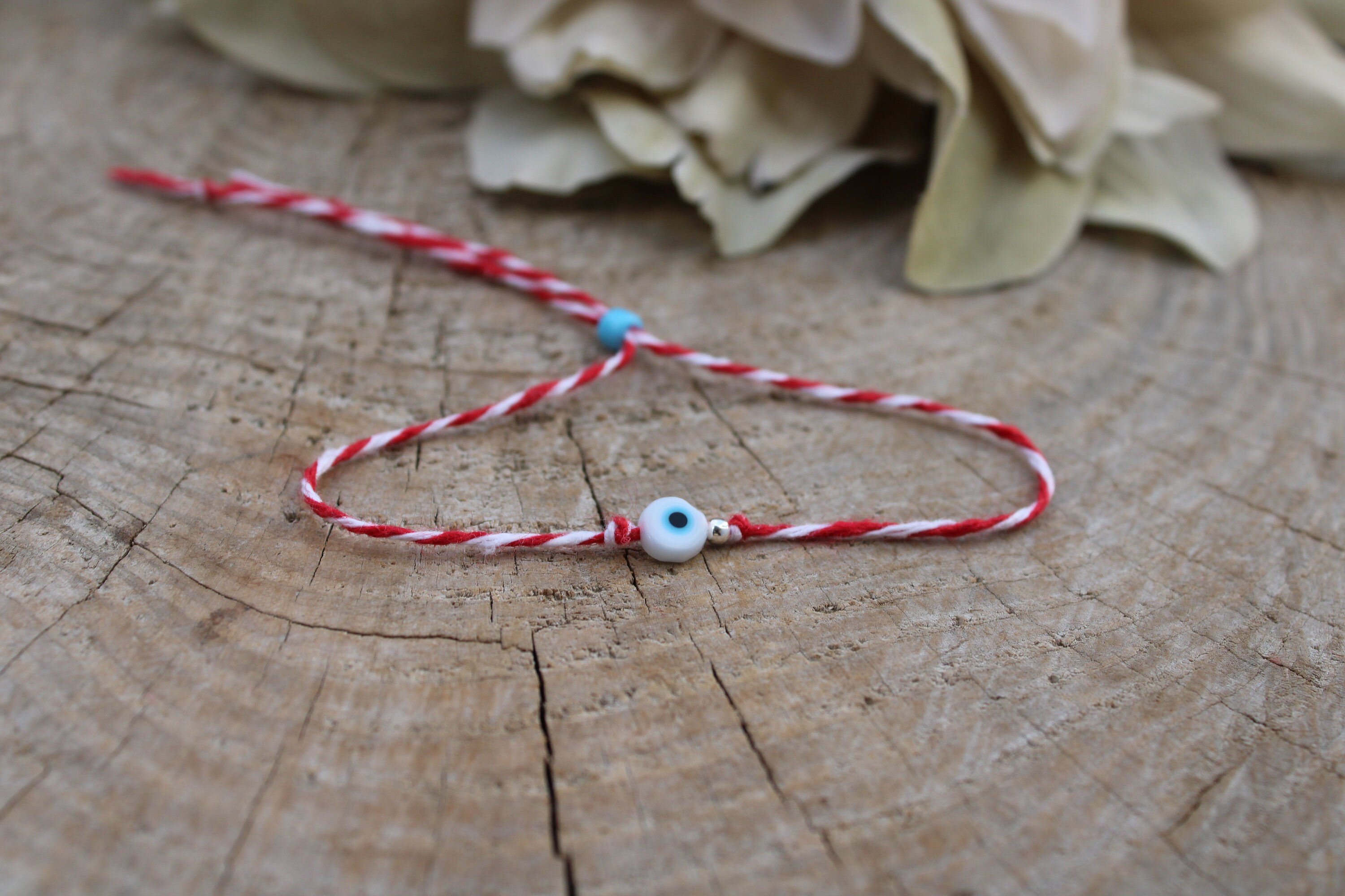March bracelet. Greek March bracelet. Martaki. Evil eye bracelet ...