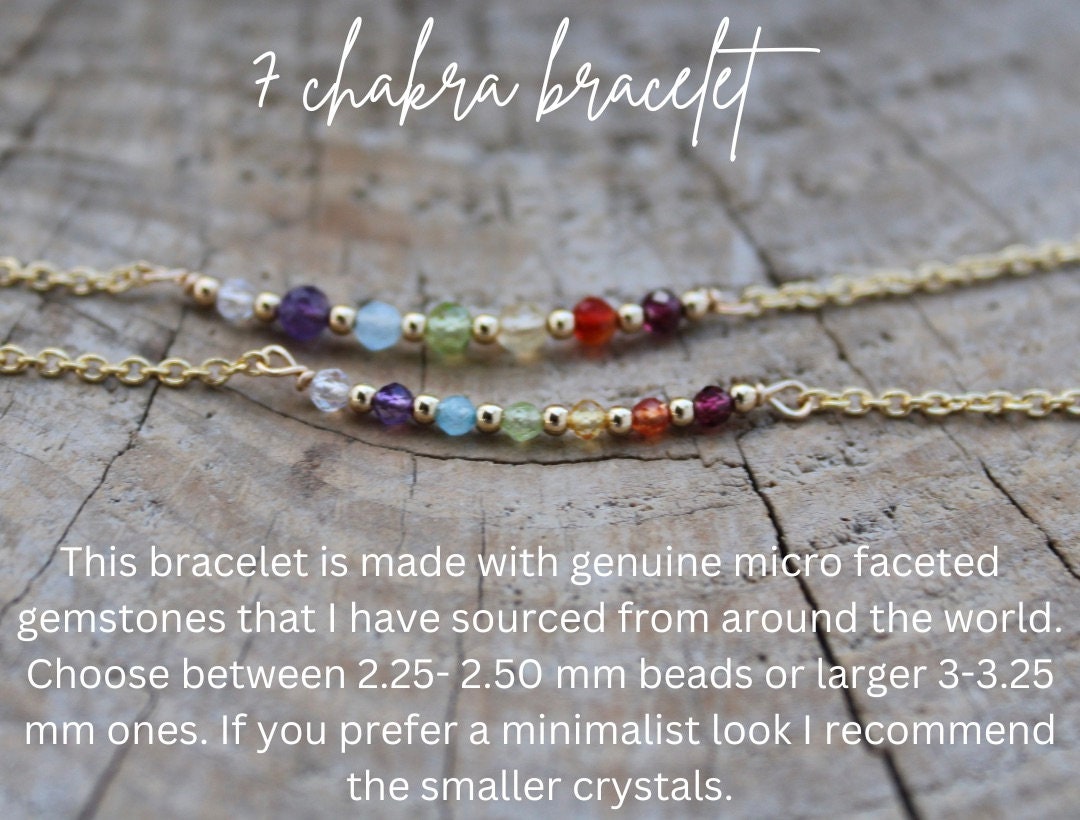 7 chakra bracelet. Real stone 7 chakra. Dainty chakra bracelet ...