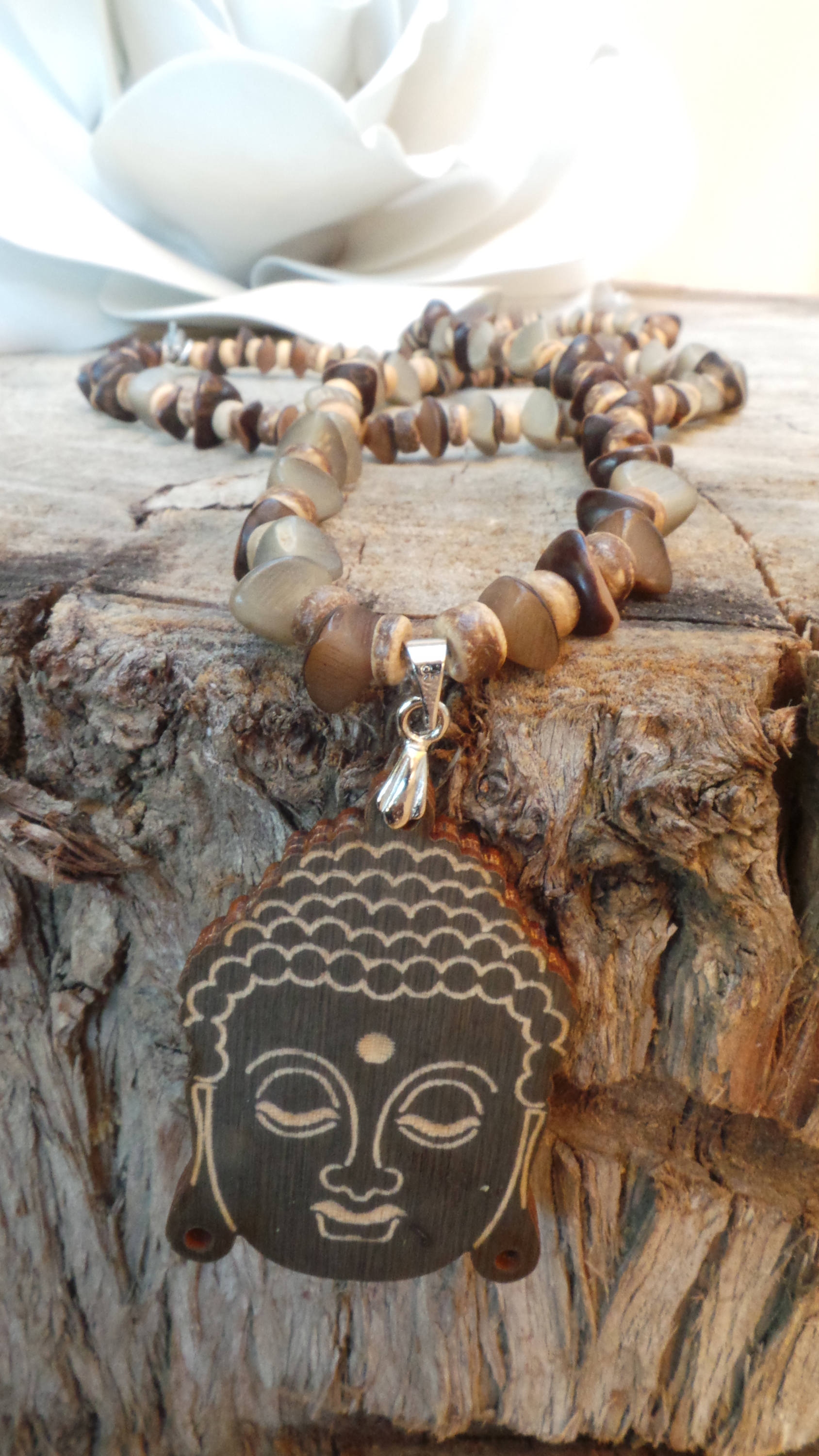 Unisex Buddha necklace. Mens beaded necklace.Mens Buddha necklace. Mens ...