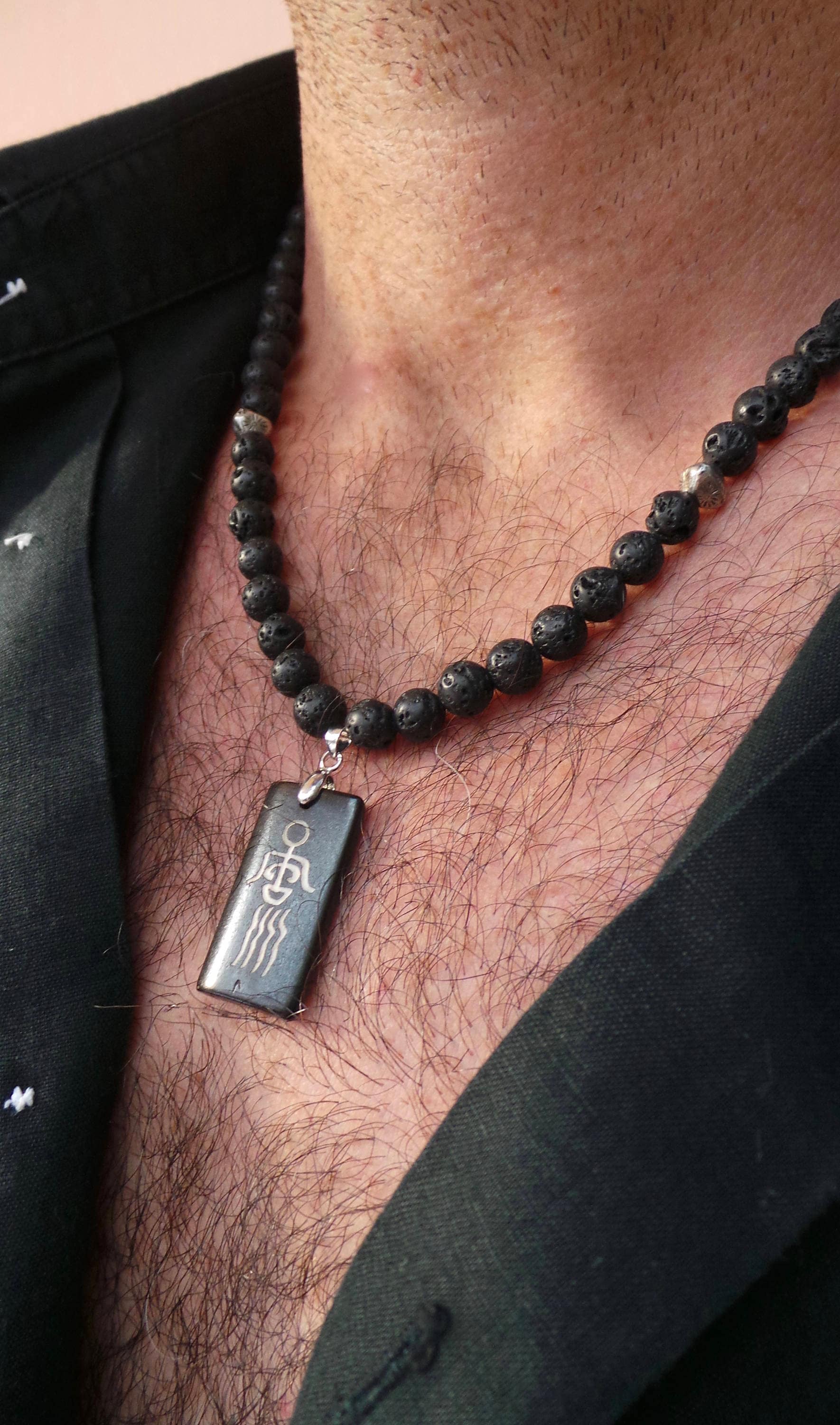Mens necklace. Mens beaded necklace. Mens necklace. Surfer necklace ...