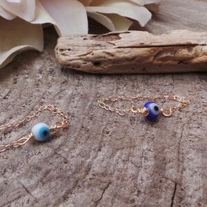 Evil Eye Ring. Evil Eye Chain Ring. Gold Filled Evil Eye Ring. Dainty ...