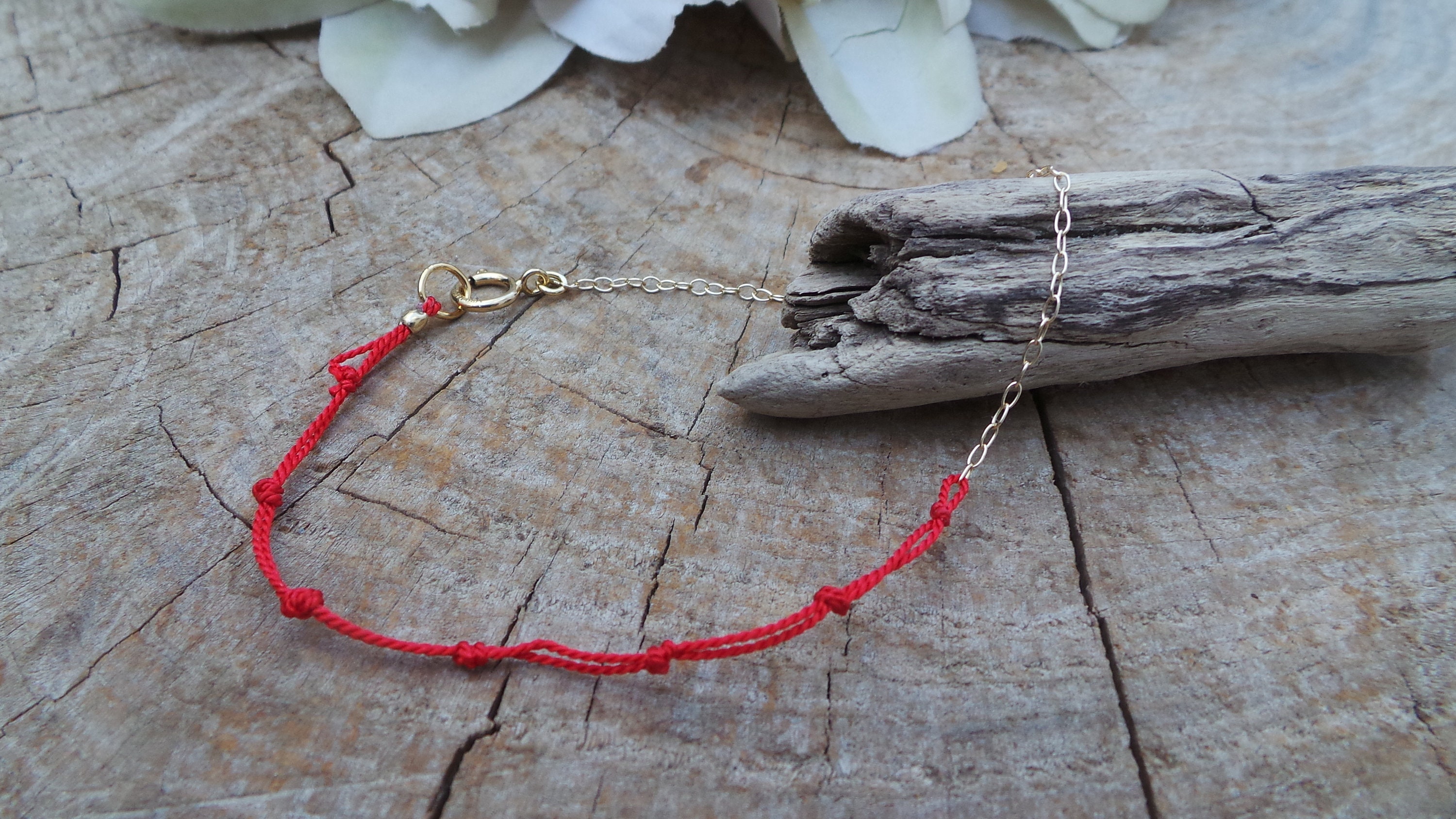 Red string bracelet. Red string of fate bracelet. Red string silk ...