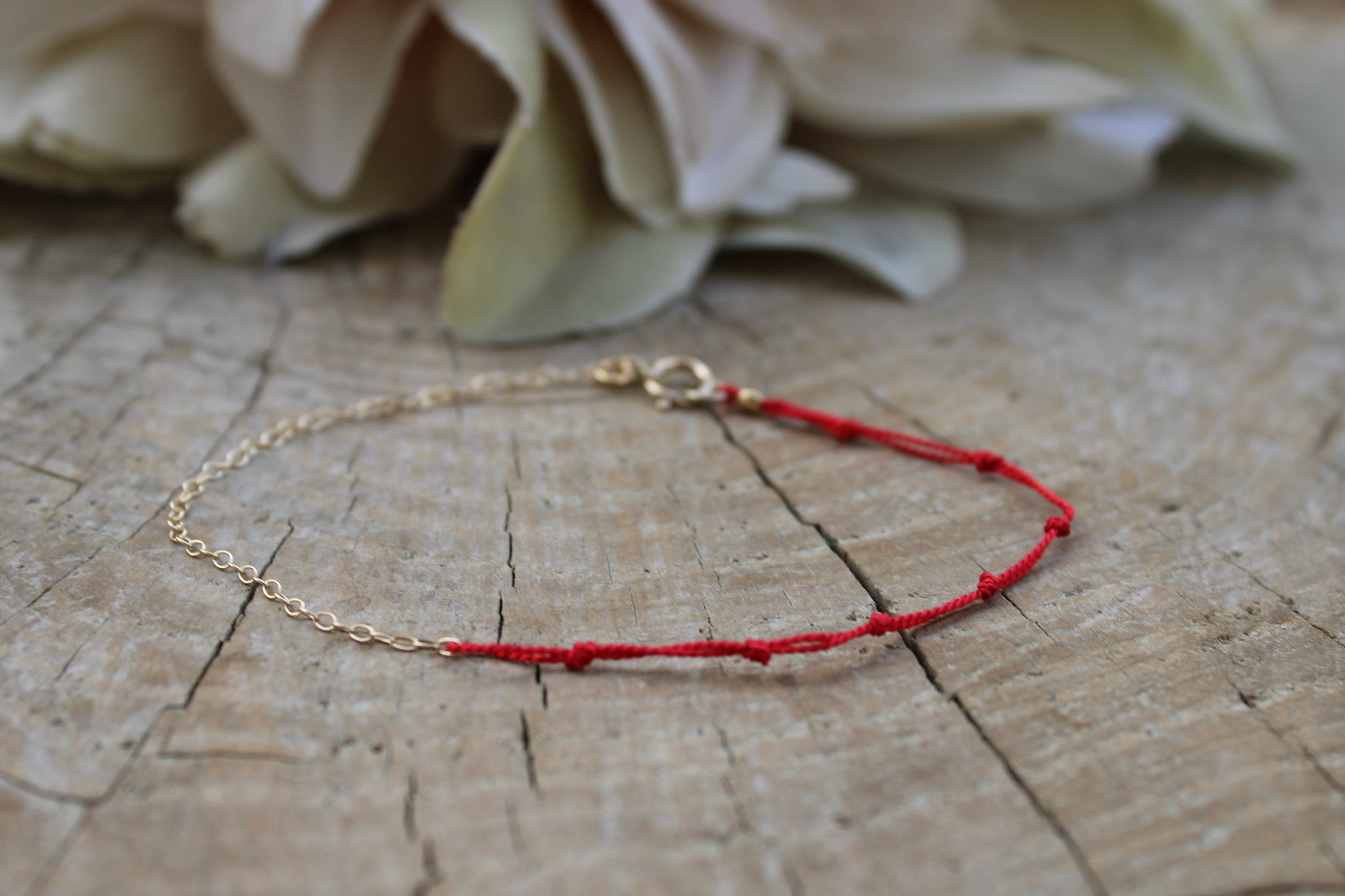 Red string bracelet. Red string of fate bracelet. Red string silk ...