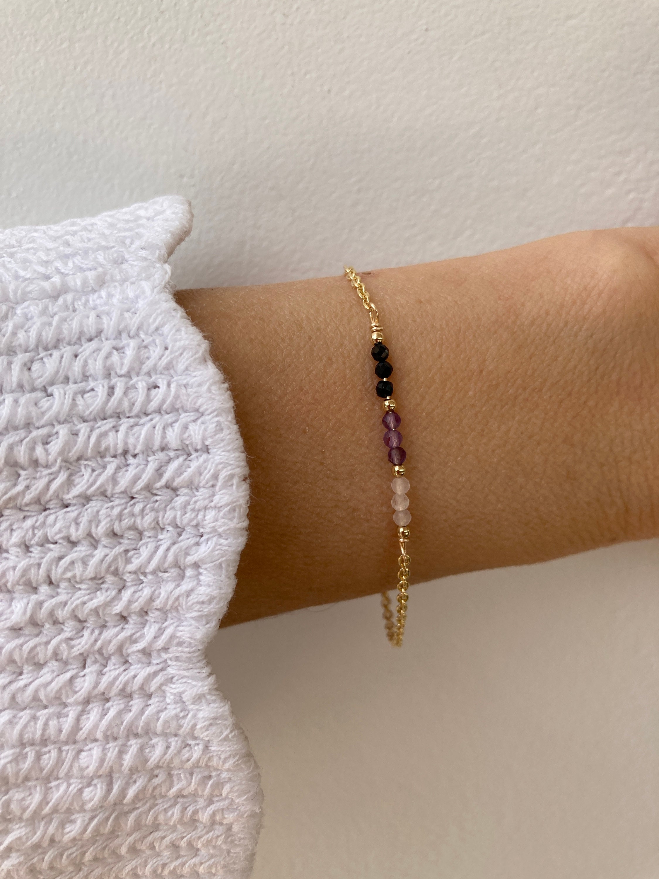 Empath protection bracelet. Aura shield. Black tourmaline, rose quartz ...