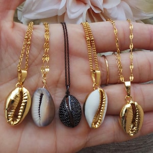 White Cowrie Shell Necklace. White Shell Necklace. Natural Cowrie ...