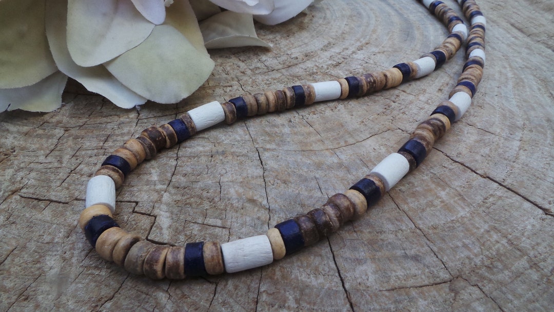 Mens Beaded Necklace. Surfer Style Necklace. Mens Coconut - Etsy