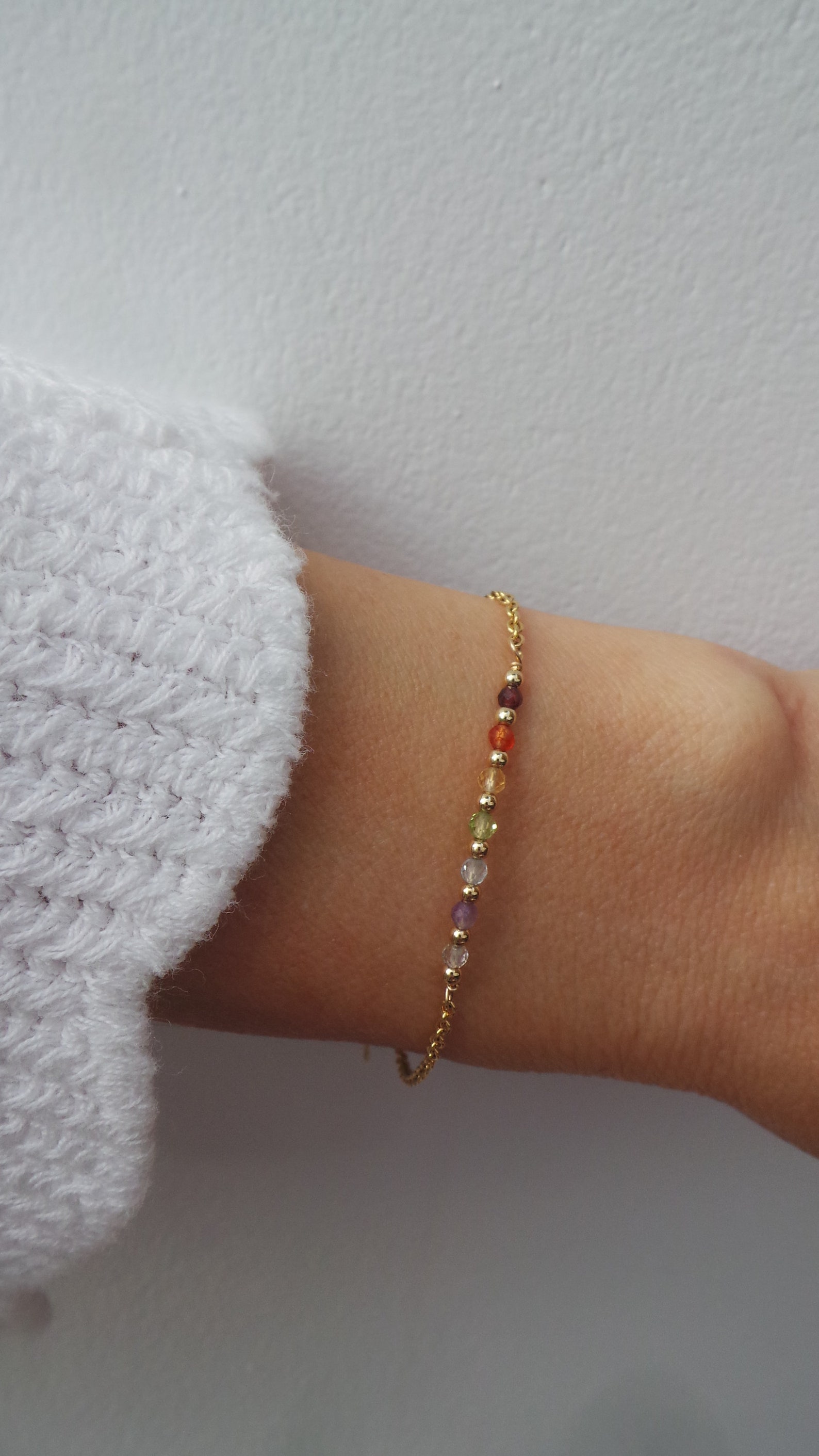 7 Chakra Bracelet. Real Stone 7 Chakra. Dainty Chakra Bracelet - Etsy