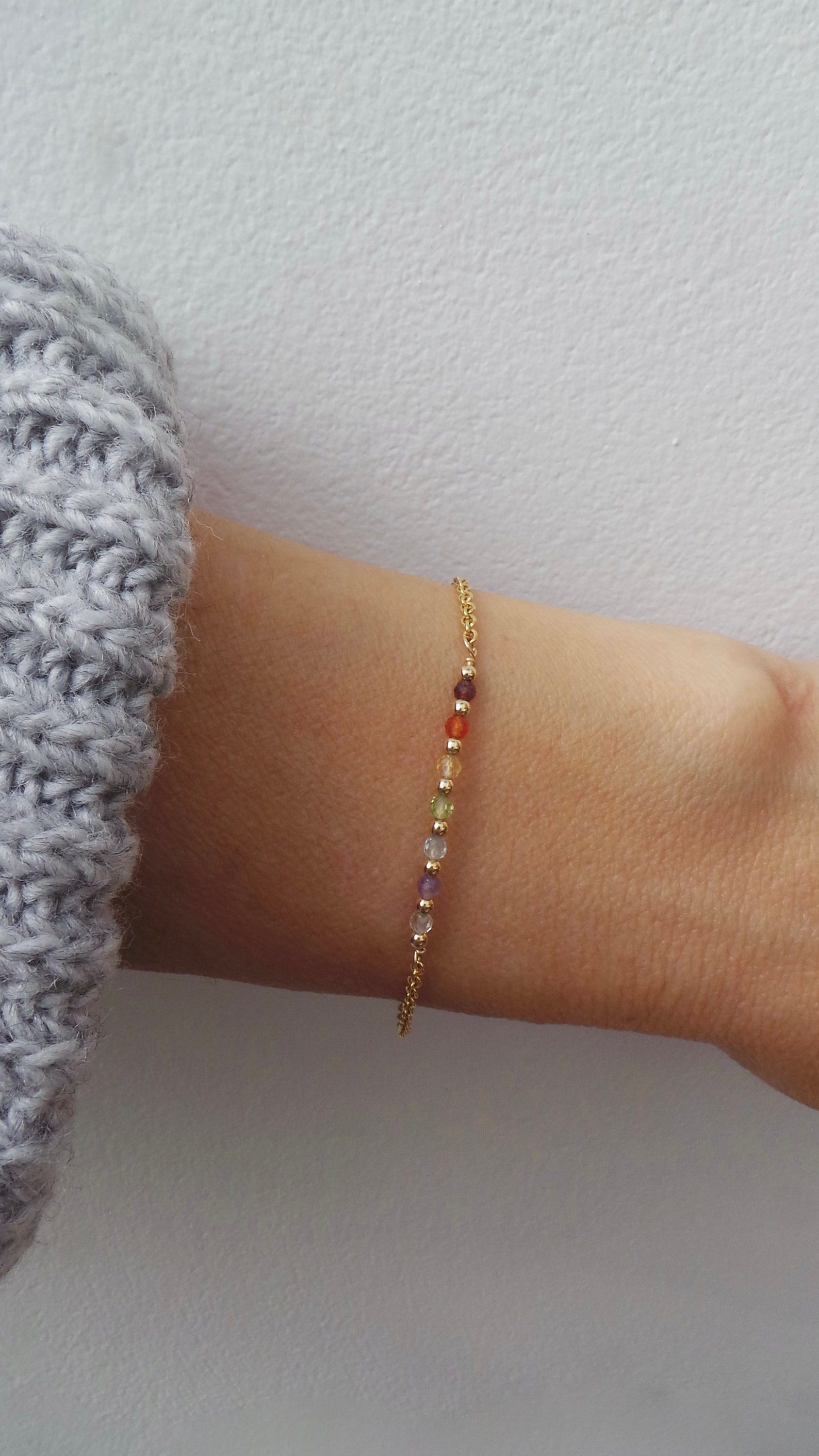 7 Chakra Bracelet. Real Stone 7 Chakra. Dainty Chakra Bracelet - Etsy