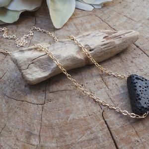 Lava Diffuser Necklace. Triangle Lava Necklace. Minimalist | Etsy