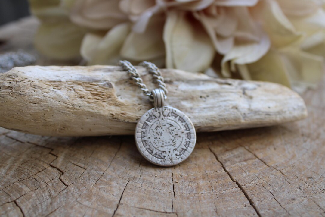 Mens Coin Necklace. Medallion Necklace for Men. Mens Necklace. Mayan ...