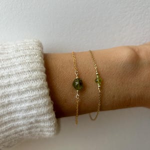 Peridot Bracelet Silver Etsy