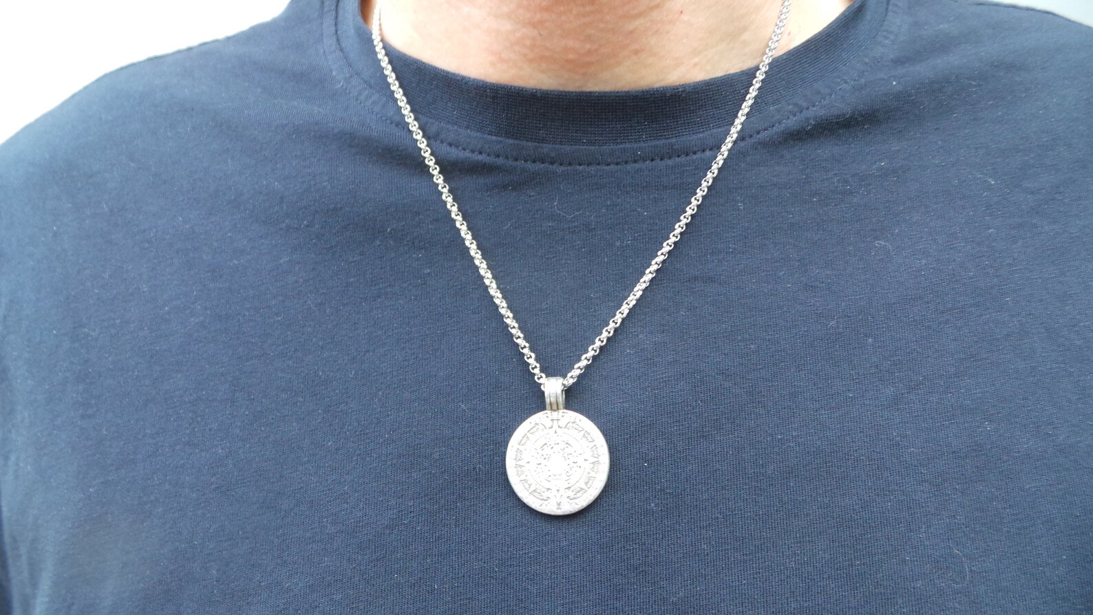 Mens Coin Necklace. Medallion Necklace for Men. Mens Necklace. - Etsy