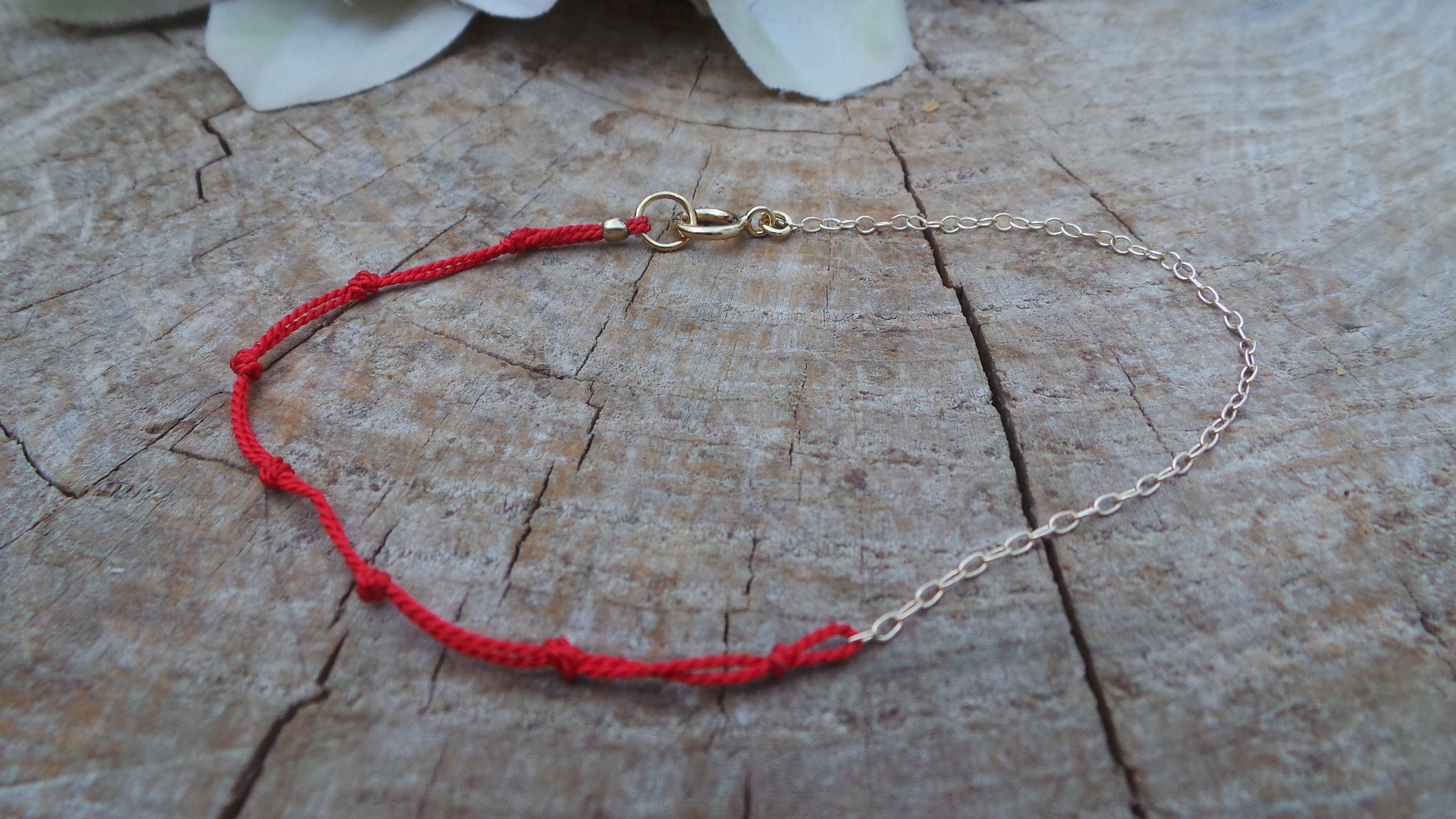 Red string bracelet. Red string of fate bracelet. Red string silk ...