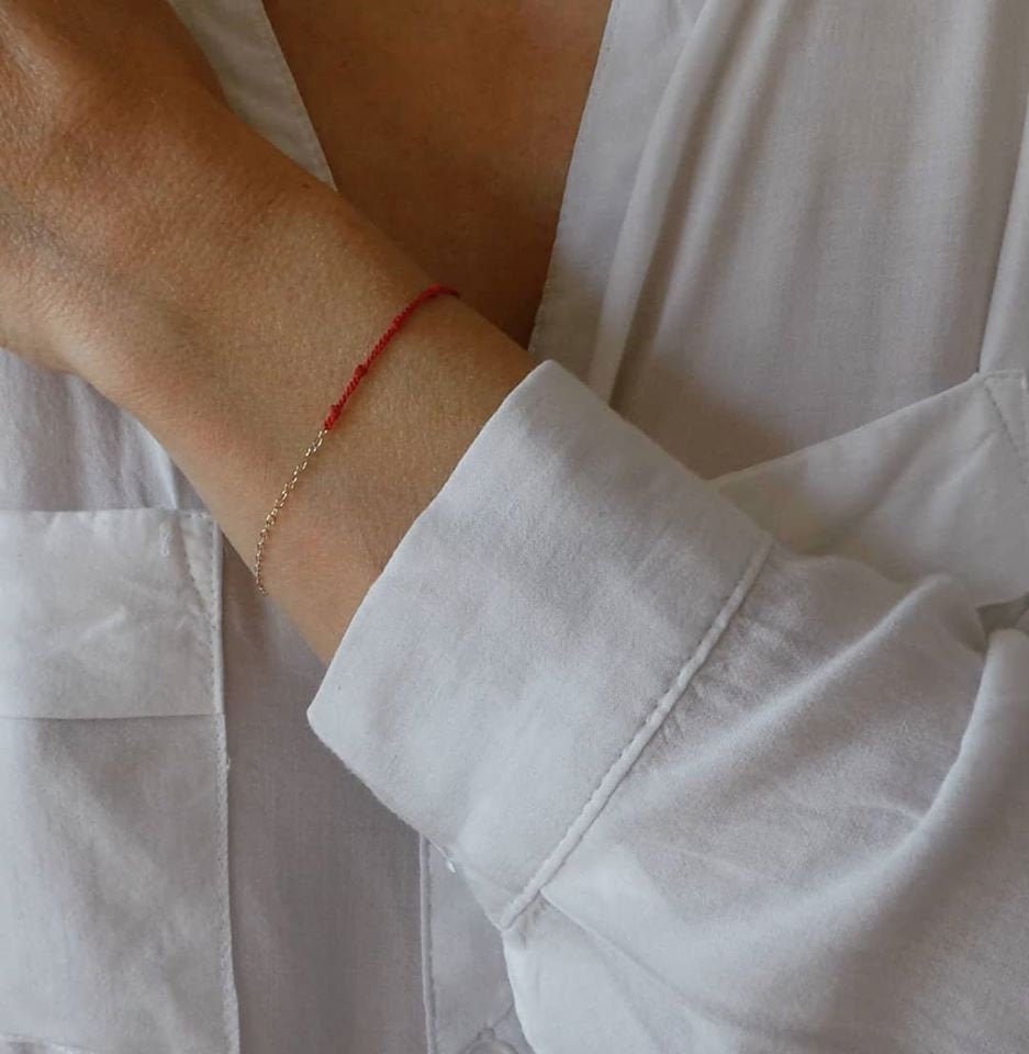 Red string bracelet. Red string of fate bracelet. Red string silk ...