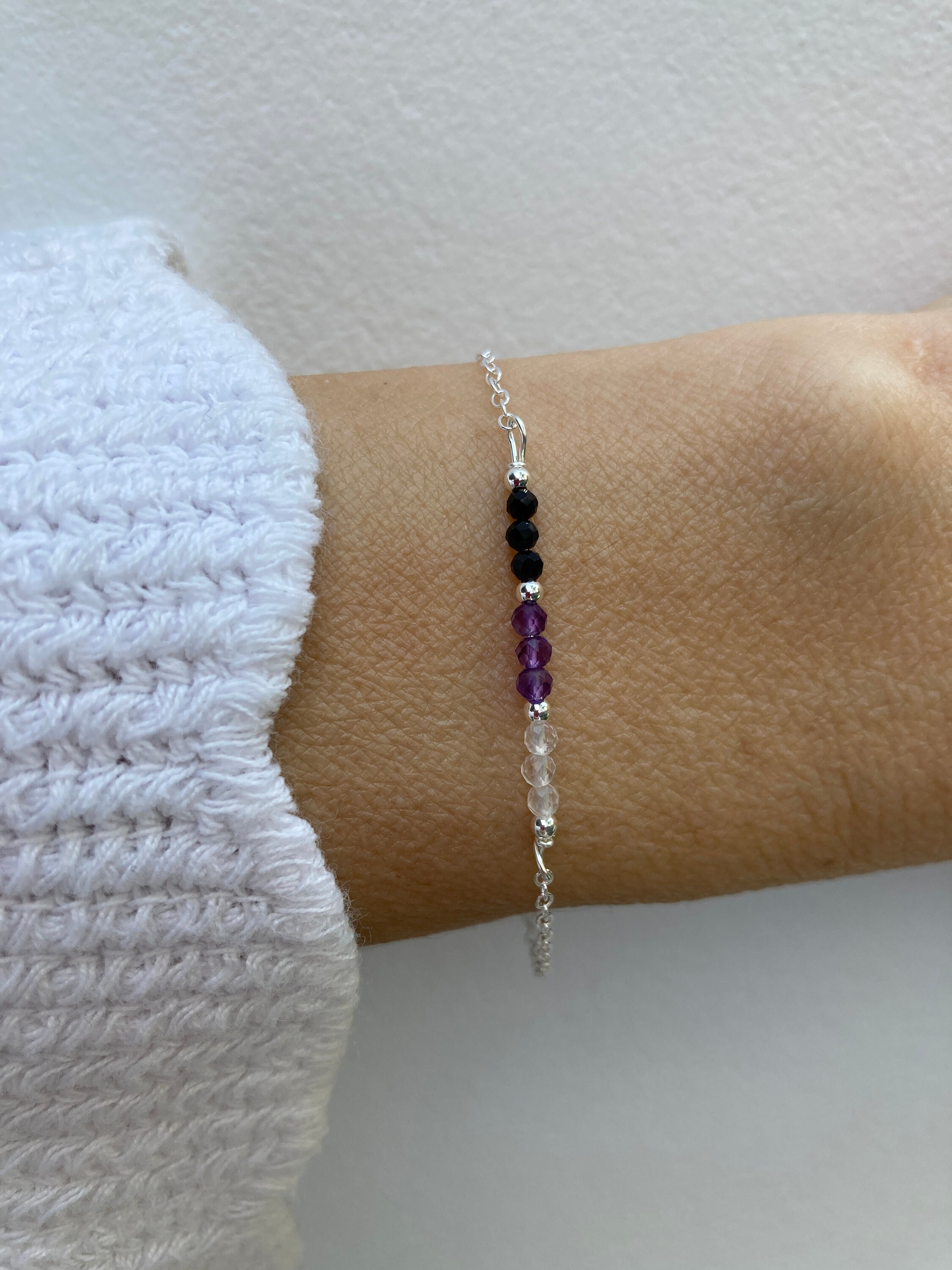 Empath protection bracelet. Aura shield. Black tourmaline, rose quartz ...