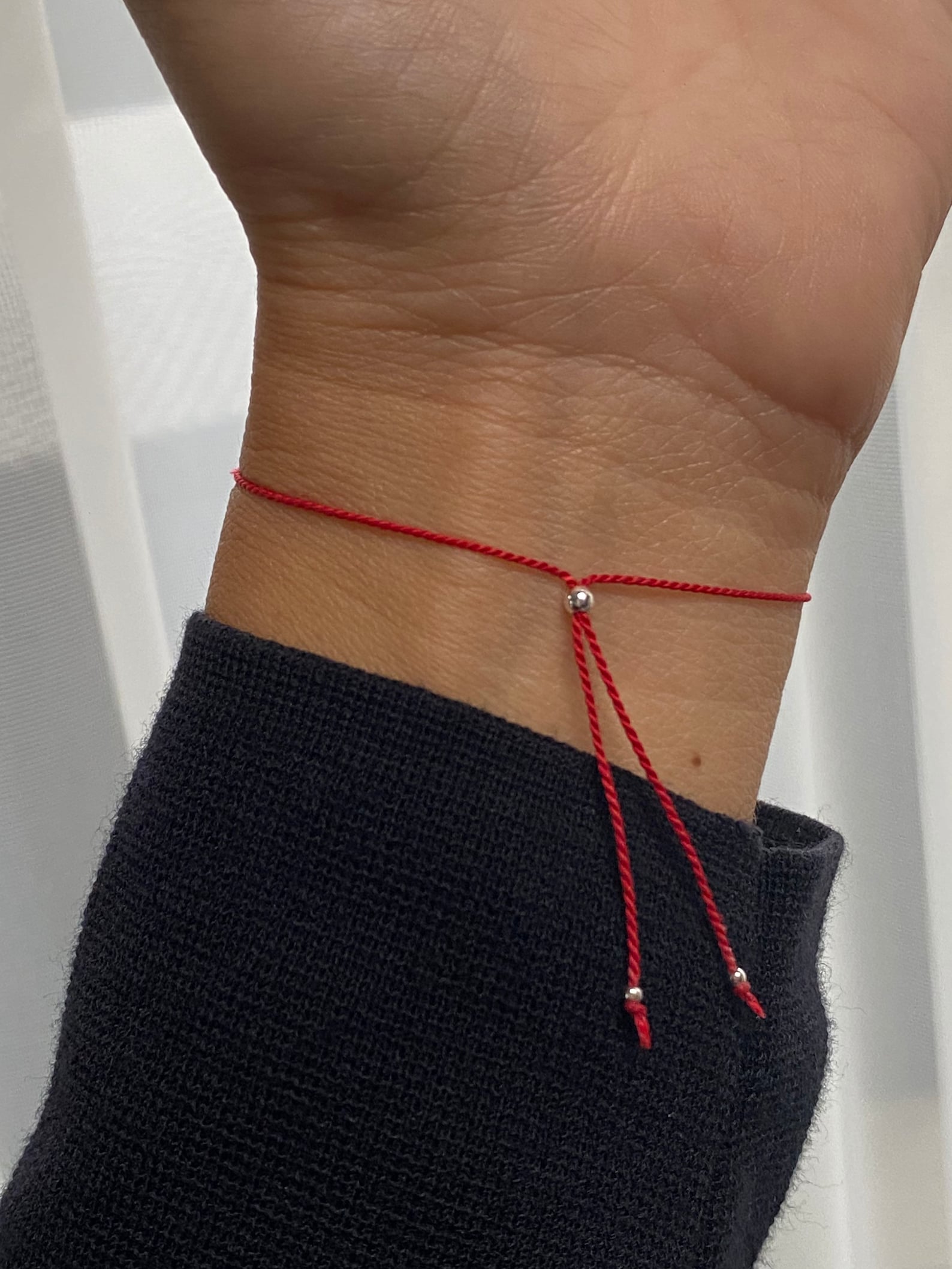 Red Silk Thread Bracelet • Sterling Silver & Gold Vermeil • Minimalist ...