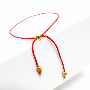 Heart Bracelet - Red String Bracelet With Heart - Love Bracelet - Silk ...