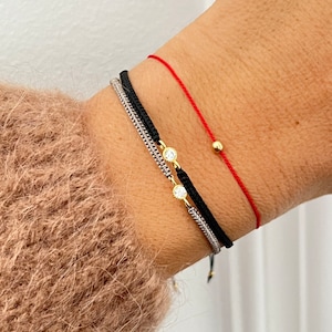 14K Gold Red String Bracelet - Red String Friendship Bracelet- Red ...